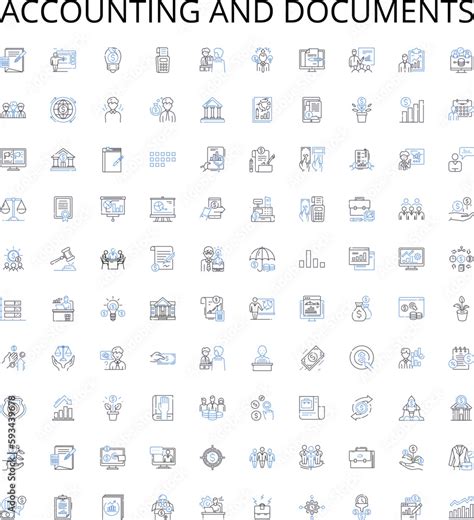 Accounting And Documents Outline Icons Collection Accounting Documents Audit Ledger