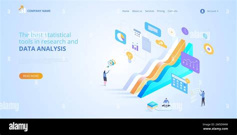 The Best Statistical Tools In Research And Data Analysis Vector Isometric Illustration For