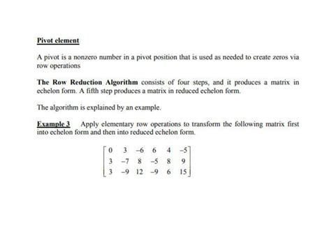 SOLUTION Row Reduction And Echelon Forms Example Studypool