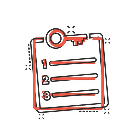 Password Account Icon In Comic Style Keyword Cartoon Vector Illustration On White Isolated