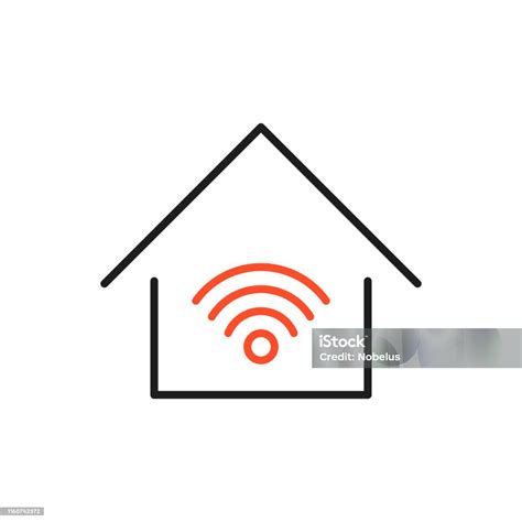스마트 홈 및 사물 인터넷 로고 와이파이 로고 타입스마트 하우스 플랫 스타일 아이콘입니다 절연 벡터 일러스트레이션 0명에 대한