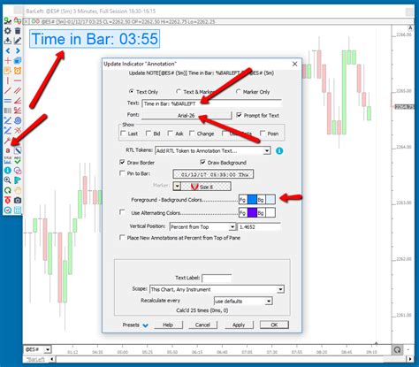 Displaying Time Ticks Range Left In Bar Linn Software