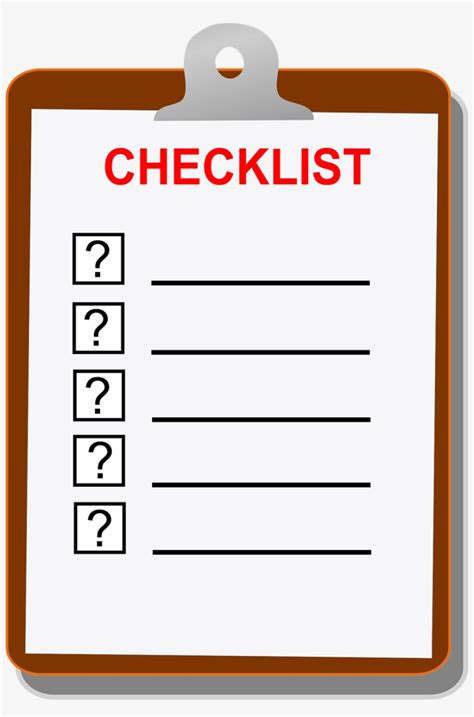 Checklist Template Png Svg Freeuse Library Checklist Clipart