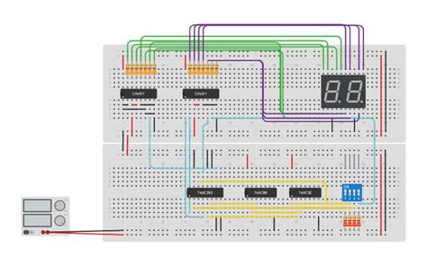 Circuit Design Binario Decimal Tinkercad