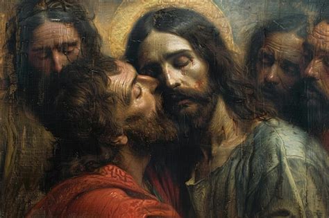 Premium Photo The Kiss Of Judas Dramatic Portrayal Captures Biblical