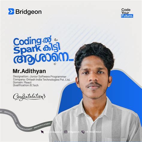 Meet Adithyan Kg A Btech Graduate Who Has Started His Career As A