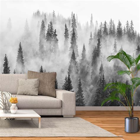 Фотообои лес в тумане 70 фото