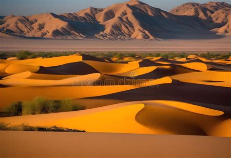 Mirage Effect In The Scorching Desert Heat Stock Illustration