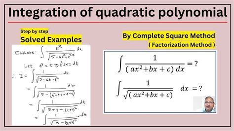 Integration Of Quadratic Polynomial In Denominator Integration Integration Class 12 Maths