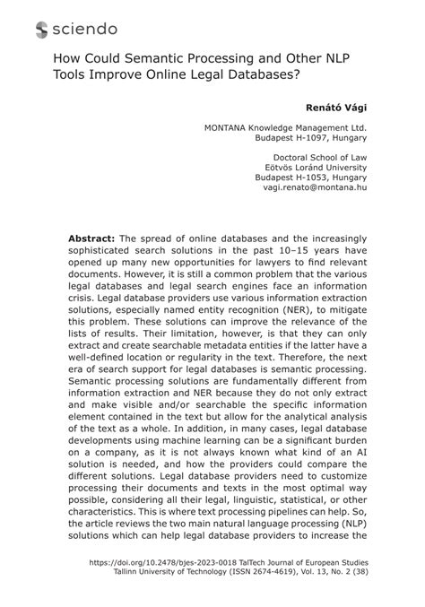 Pdf How Could Semantic Processing And Other Nlp Tools Improve Online