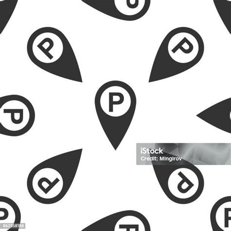 흰색 바탕에 주차 표시 아이콘 완벽 한 패턴으로 포인터를 매핑하십시오 평면 디자인입니다 벡터 일러스트 레이 션 가리키기에 대한 스톡 벡터 아트 및 기타 이미지 Istock