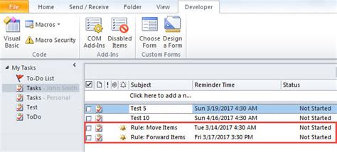 how to schedule specific outlook rules to run at a specific time