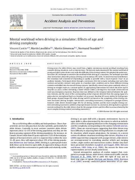 Pdf Attentional Demands While Driving In A Simulator Effects Of Driving Straights On Open