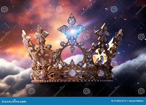 Celestial Crown Fantasy Sky Night Gazing Stock Illustration