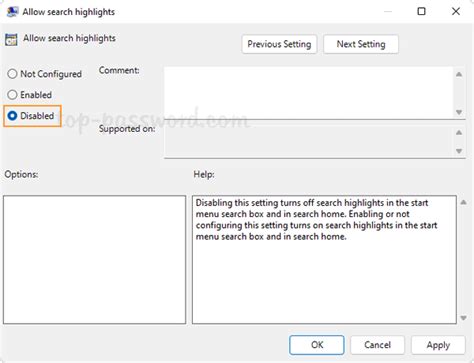 Methods To Turn Off Search Highlights In Windows Password Recovery