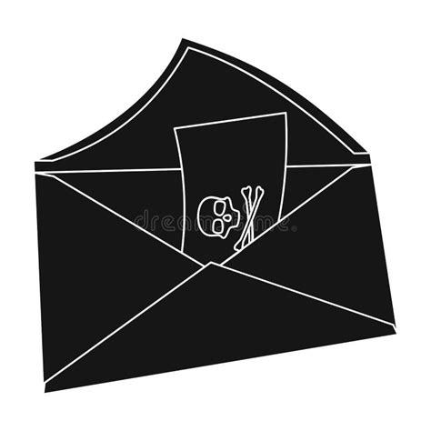 E Mail With Virus Icon In Black Style Isolated On White Background Hackers And Hacking Symbol