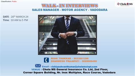 Rishi Thakkar On Linkedin Walk In Interview Alert Chola Ms Has