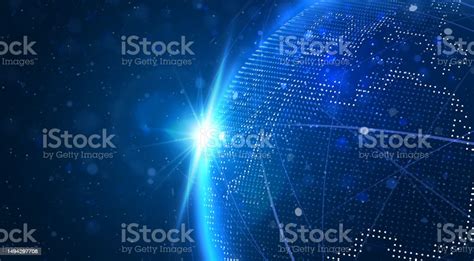 지구상의 글로벌 인터넷 네트워크와 통신의 개념 사물 인터넷 빅 데이터 디지털 트랜스포메이션 클라우드 컴퓨팅 Iot Ai 암호화폐