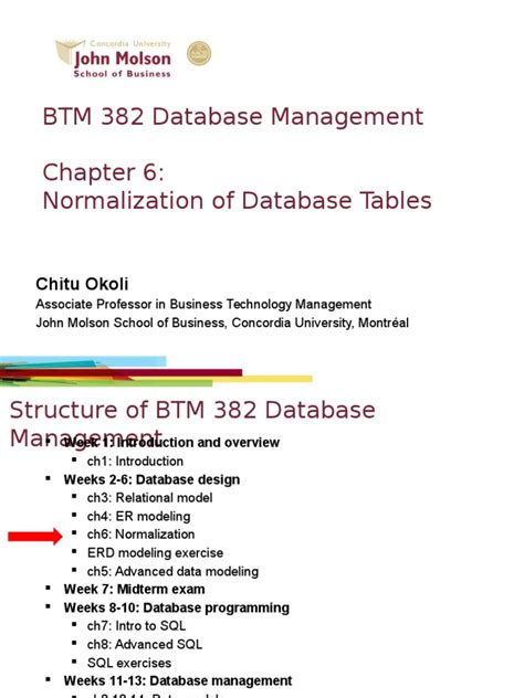 Database Management Ch 06 Normalization Pdf Relational Database Databases