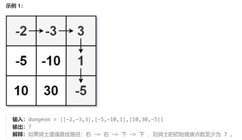 【动态规划】 详解路径问题之地下城游戏 力扣174 困难题往下往右 求最小值 Csdn博客