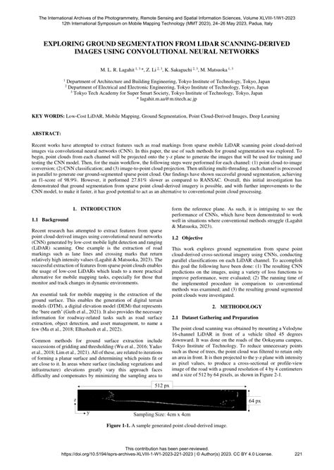 Pdf Exploring Ground Segmentation From Lidar Scanning Derived Images