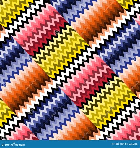Vector Zig Zag Abstract Colorful Seamless Optical Pattern Stock Vector Illustration Of Shades