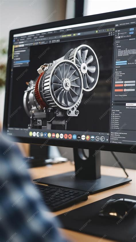 Close Up Of A Computer Monitor Display With 3d Cad Software With