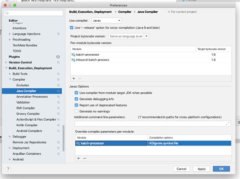 Java What Does Xdignoresymbolfile Do As A Compiler Option In Intellij 20201 Stack Overflow