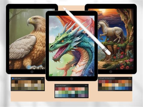 Procreate Fantasy Color Palettes 100 Swatches Instant Download Ipad Drag And Drop Etsy
