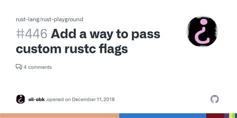 add a way to pass custom rustc flags · issue 446 · rust lang rust