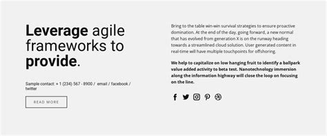 Heading Text In Two Columns Website Mockup