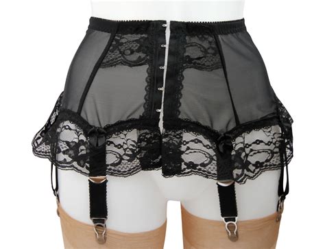 Zoe Powermesh Front Hook 100 Handarbeit Strumpfhalter 6 Straps