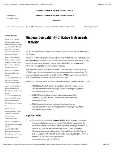 Ni Hardware Compatibility Windows Pdf Microsoft Windows Windows Vista