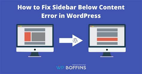 How To Fix Sidebar Below Content Error In Wordpress Wp Boffins