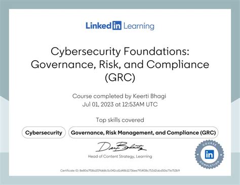 keerti bhagi on linkedin certificate of completion