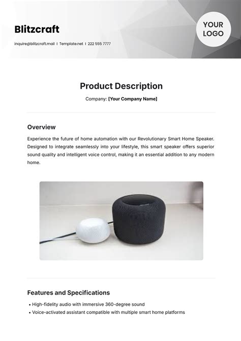 Free Product Description Templates To Edit Online