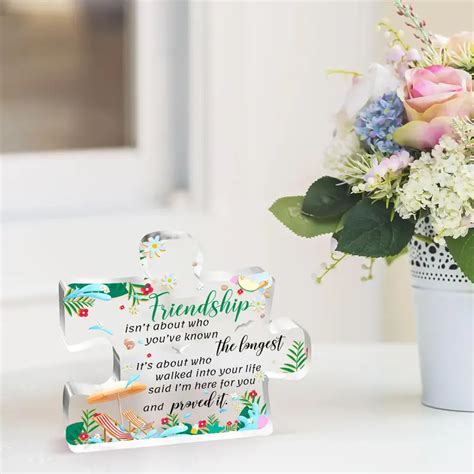 아크릴 우정 퍼즐 선물 반 친구와 친구를 위한 축제 페이퍼웨이트 가정 장식 크리스마스 추수감사절 새해 등에 완벽합니다 홈and주방 Temu