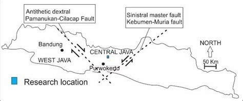 Map Showing The Research Location The Strike Slip Fault Cut Each Other