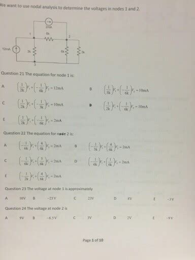 Solved We Want To Use Nodal Analysis To Determine The Vol Chegg
