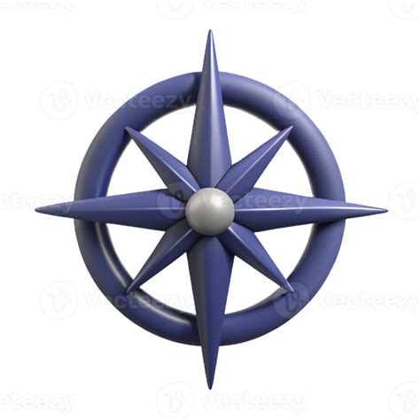3d Star Compass Illustration 54308683 Png