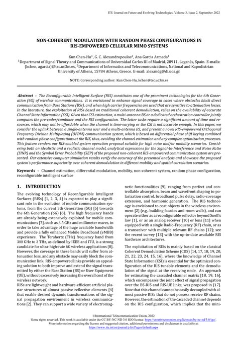 Pdf Non Coherent Modulation With Random Phase Configurations In Ris