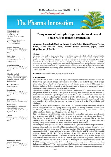 Pdf Comparison Of Multiple Deep Convolutional Neural Networks For