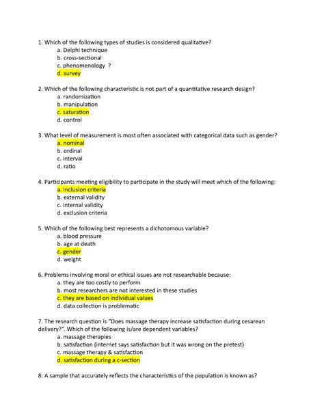 Research Pre Post Test Post Test Which Of The Following Types Of