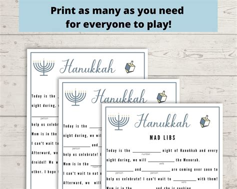 Free Free Printable Hanukkah Mad Libs Download Free Free Printable