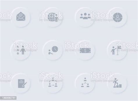 둥근 고무 버튼에 회색 벡터 아이콘을 헤드 헌팅 웹 모바일 앱 Ui 디자인 및 프로모션 비즈니스 폴리그래피용 헤드헌팅 아이콘