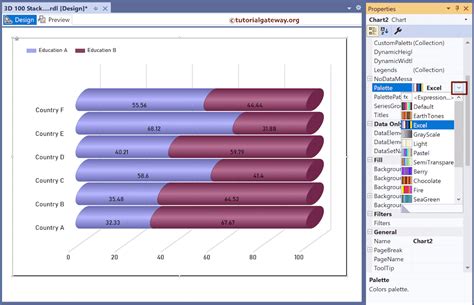 SSRS D Stacked Horizontal Cylinder Chart