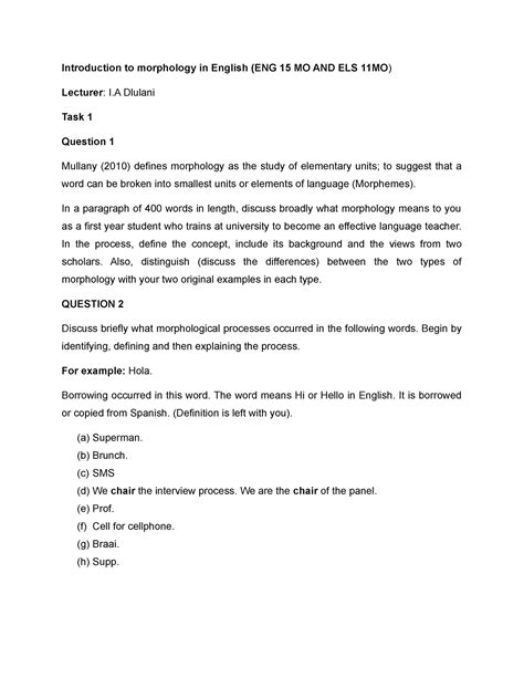 word doc morphology 1 1 introduction to morphology in english eng