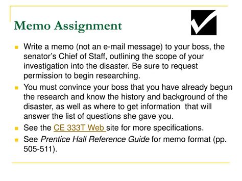 Ppt Memo Assignment Powerpoint Presentation Free Download Id1720390