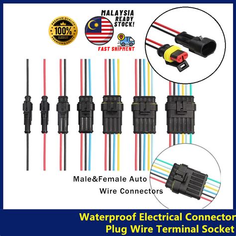 Waterproof Electrical Connector Plug Wire Terminal Socket 1 2 3 4 5 6 Pin Soket Wayar Kereta