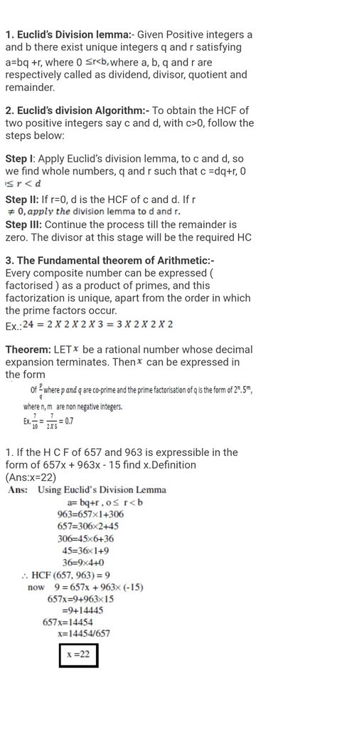 Class Real Numbers Important Notes Notes